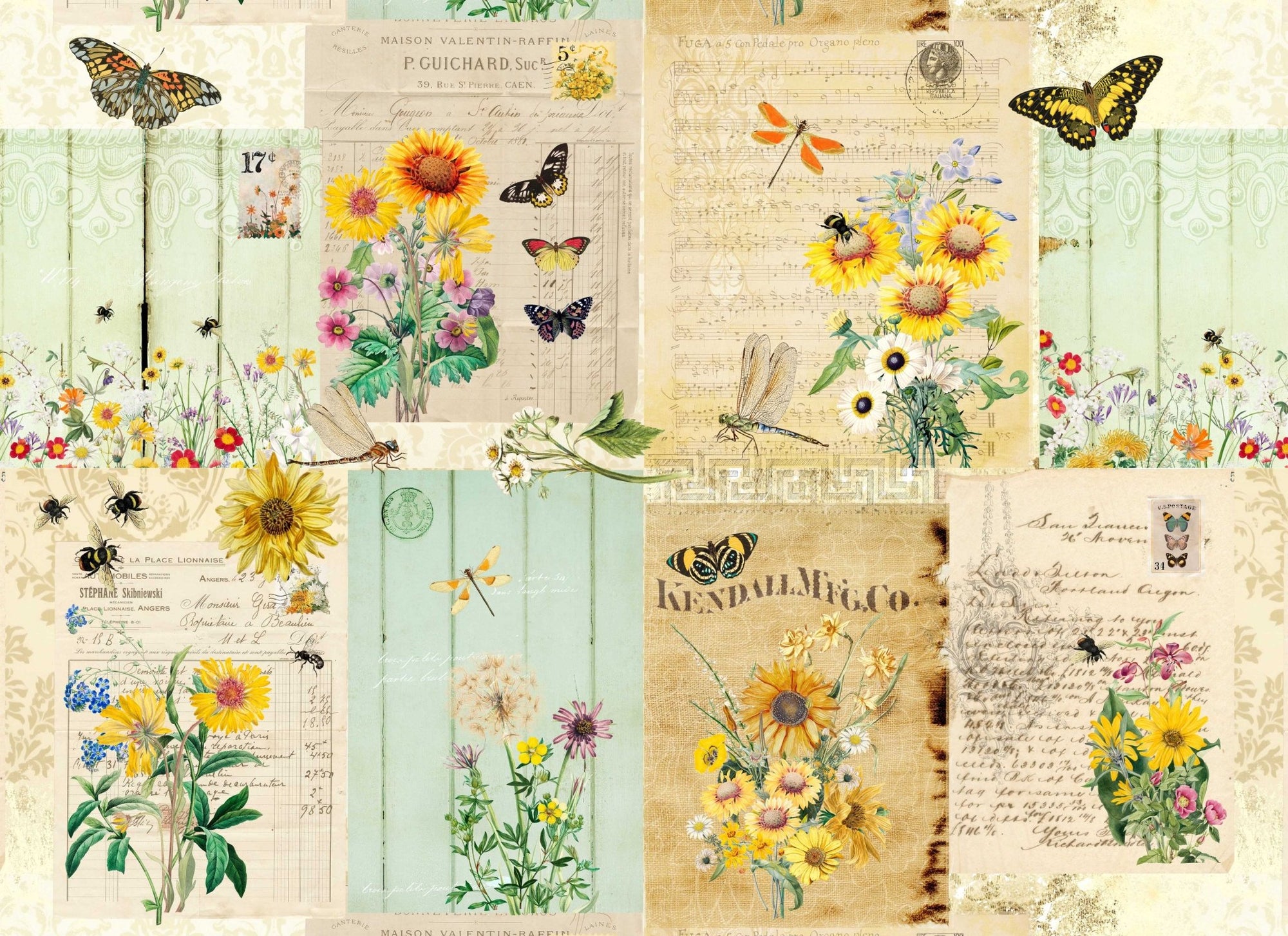 Roycycled Decoupage Paper - Botanical Masterboard – Vintage Revival ...